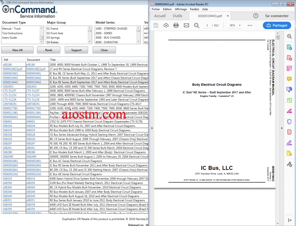 NAVISTAR OnCommand Service Information - Aiostm-All Data Repair Car Truck